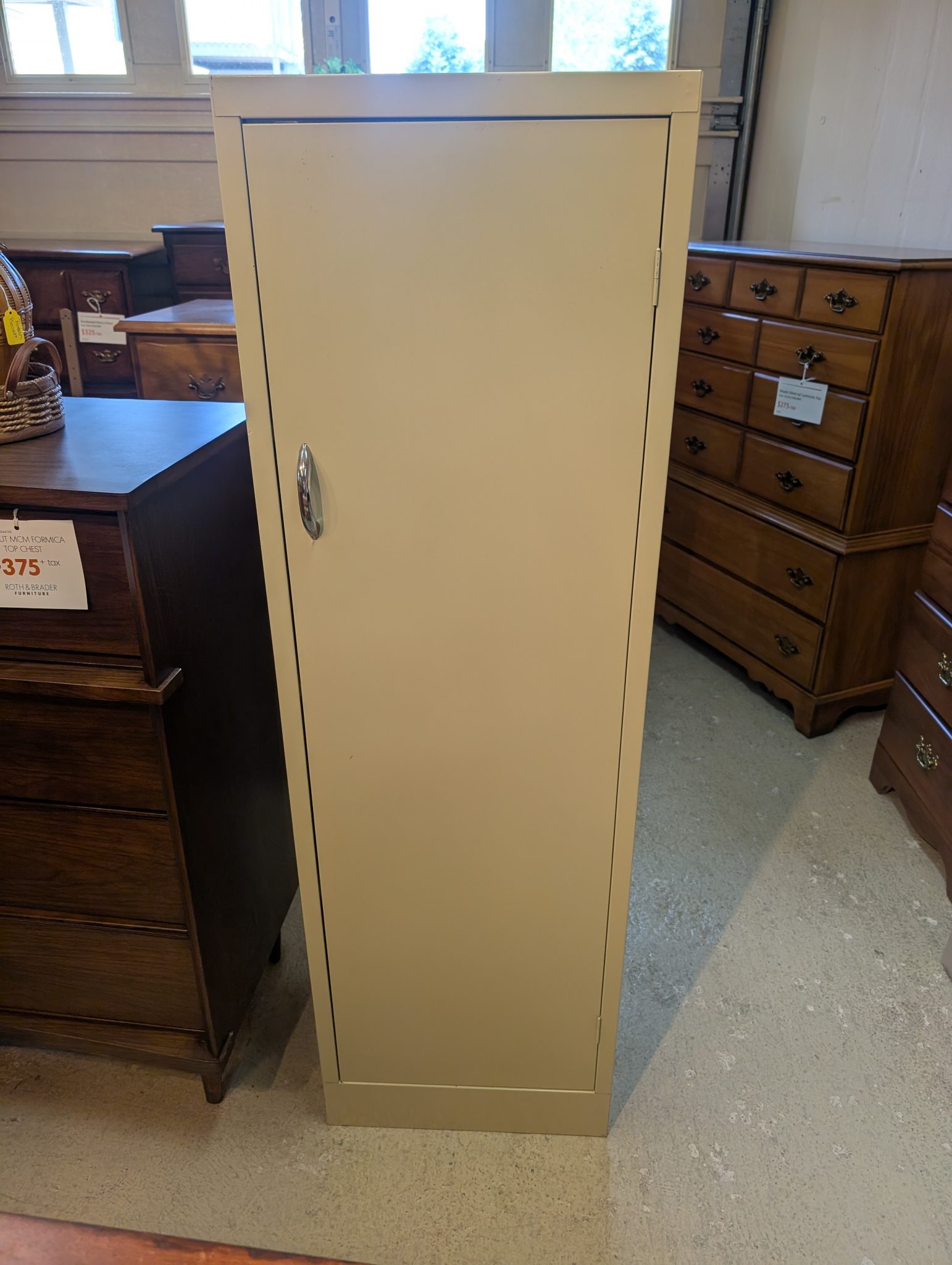 Metal Almond Utility Cabinet | Roth & Brader Furniture