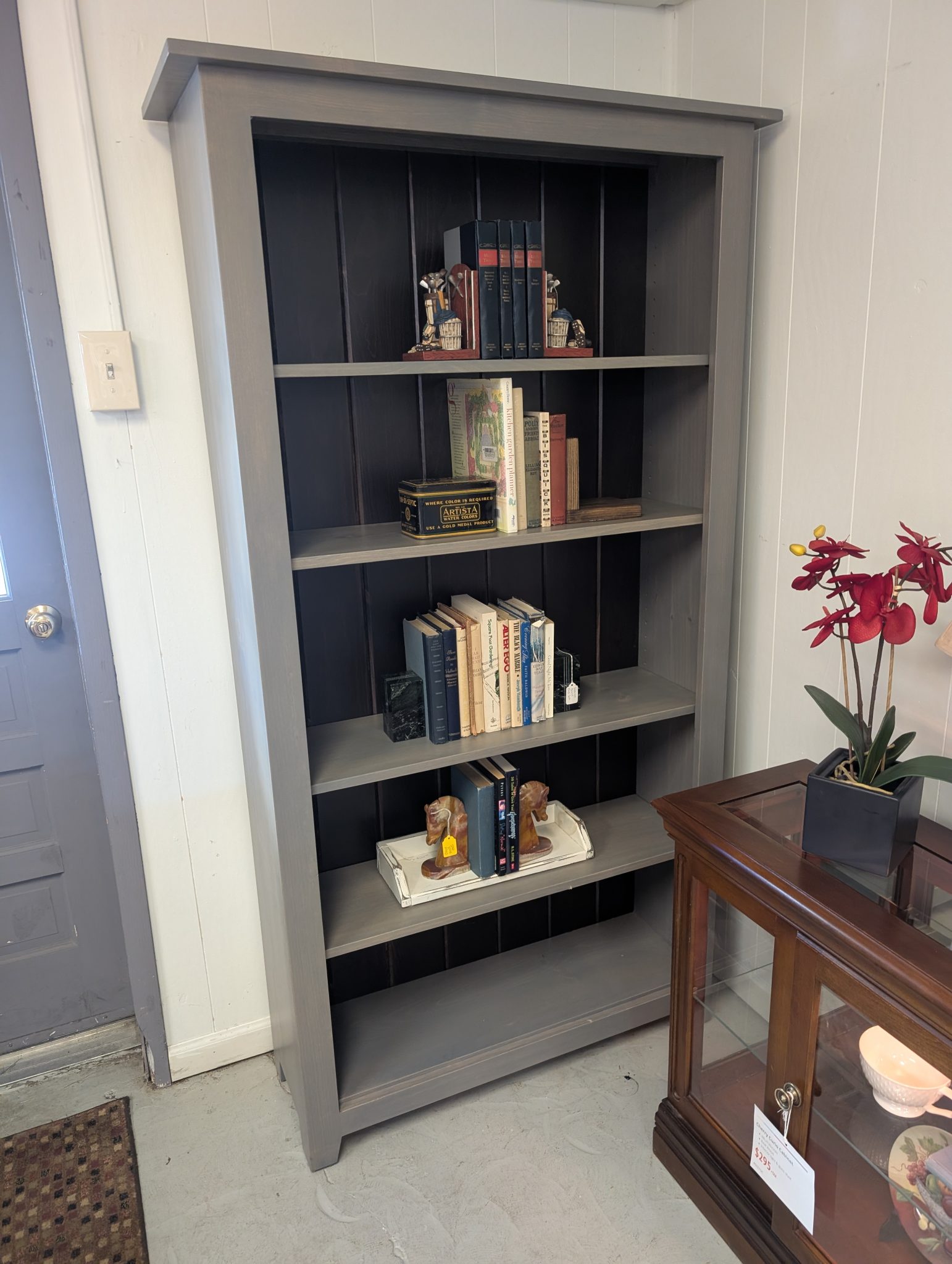 Pewter Gray Bookcase | Roth & Brader Furniture