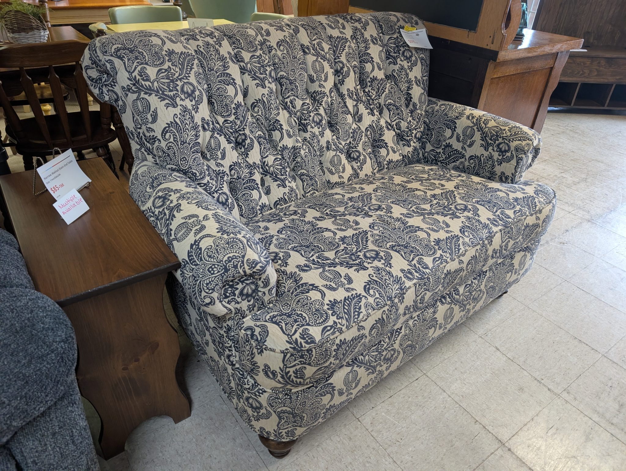 Flexsteel Blue Pattern Loveseat | Roth & Brader Furniture