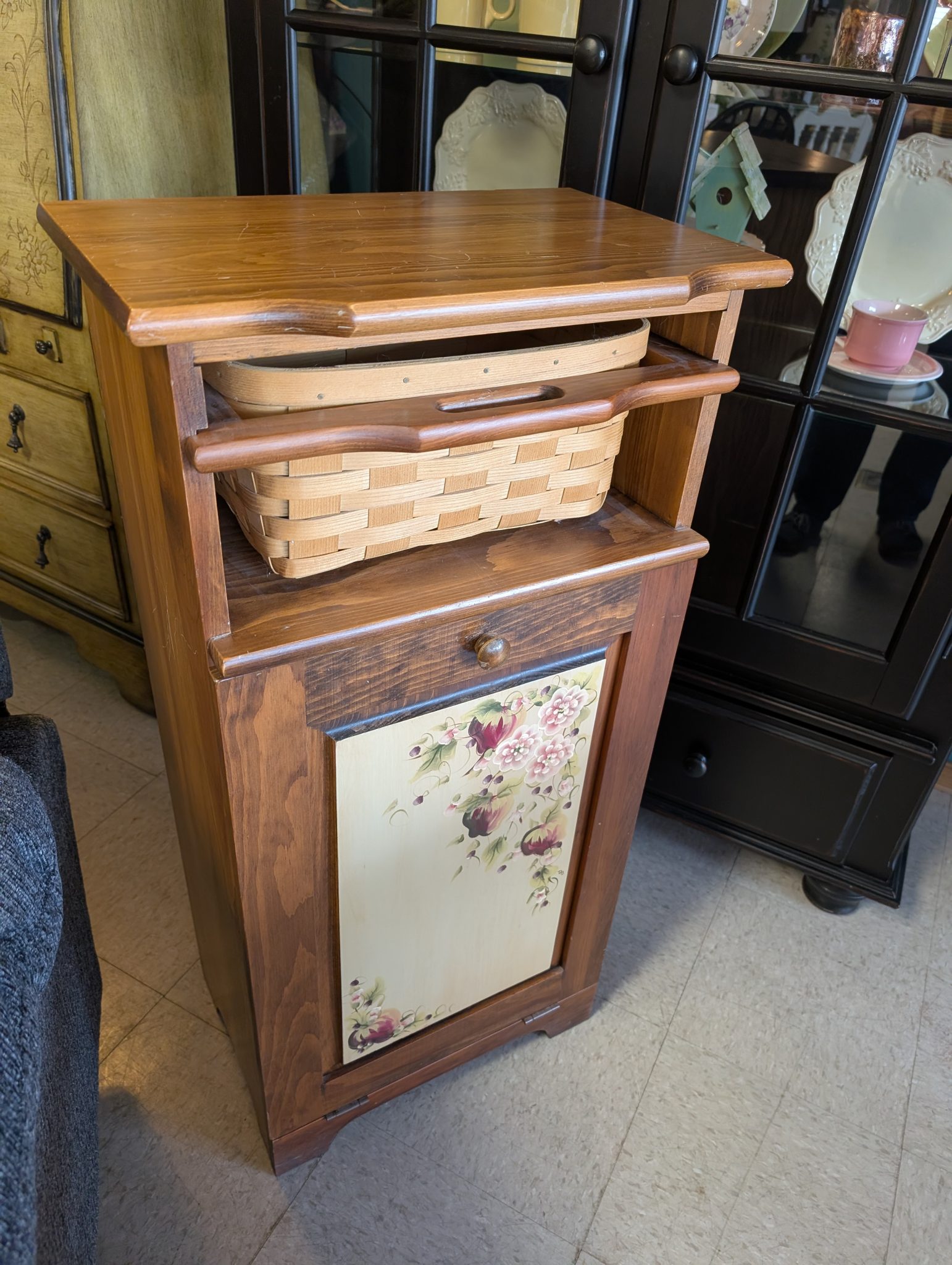Storage Trash Can with Basket | Roth & Brader Furniture
